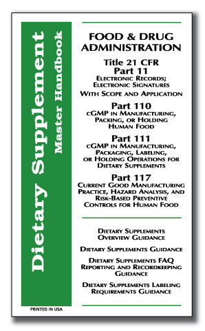 Dietary Supplement Master Handbook – GMP
